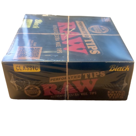 RAW PERFORATED EXTRA WIDE BLACK TIPS (36) | S&R Tradelink Ltd